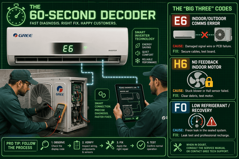 Gree AC Error Codes & Troubleshooting (2026 Decoder)