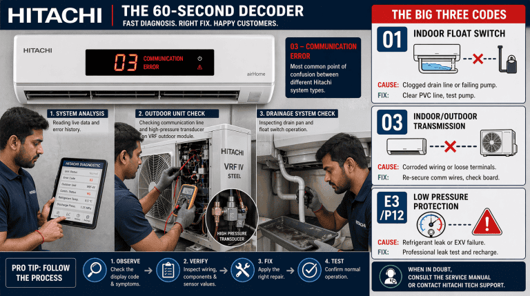 Hitachi AC & VRF Error Codes (96-Code Decoder Tool)