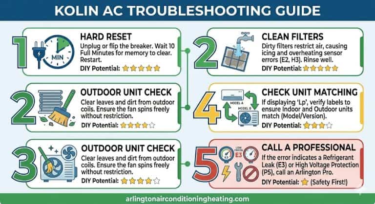 Kolin Aircon Error Codes: 39 Faults & DIY Fixes